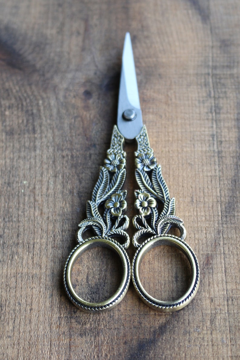 Floral Trellis Embroidery Scissors • Antique Gold, Silver, and Copper ...