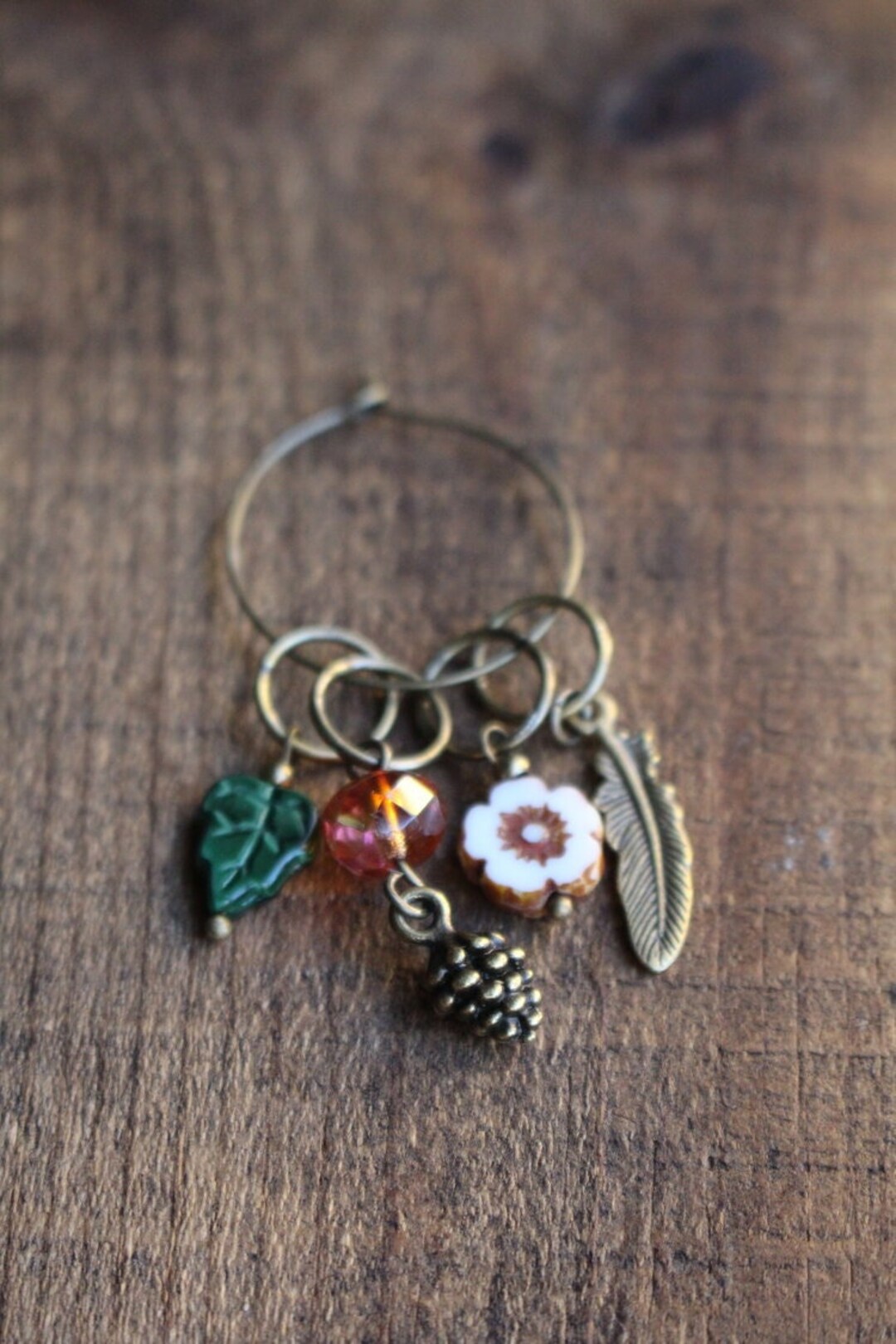 Floral Feather Stitch Markers for Knitting • Feather, Pinecone, Flower ...