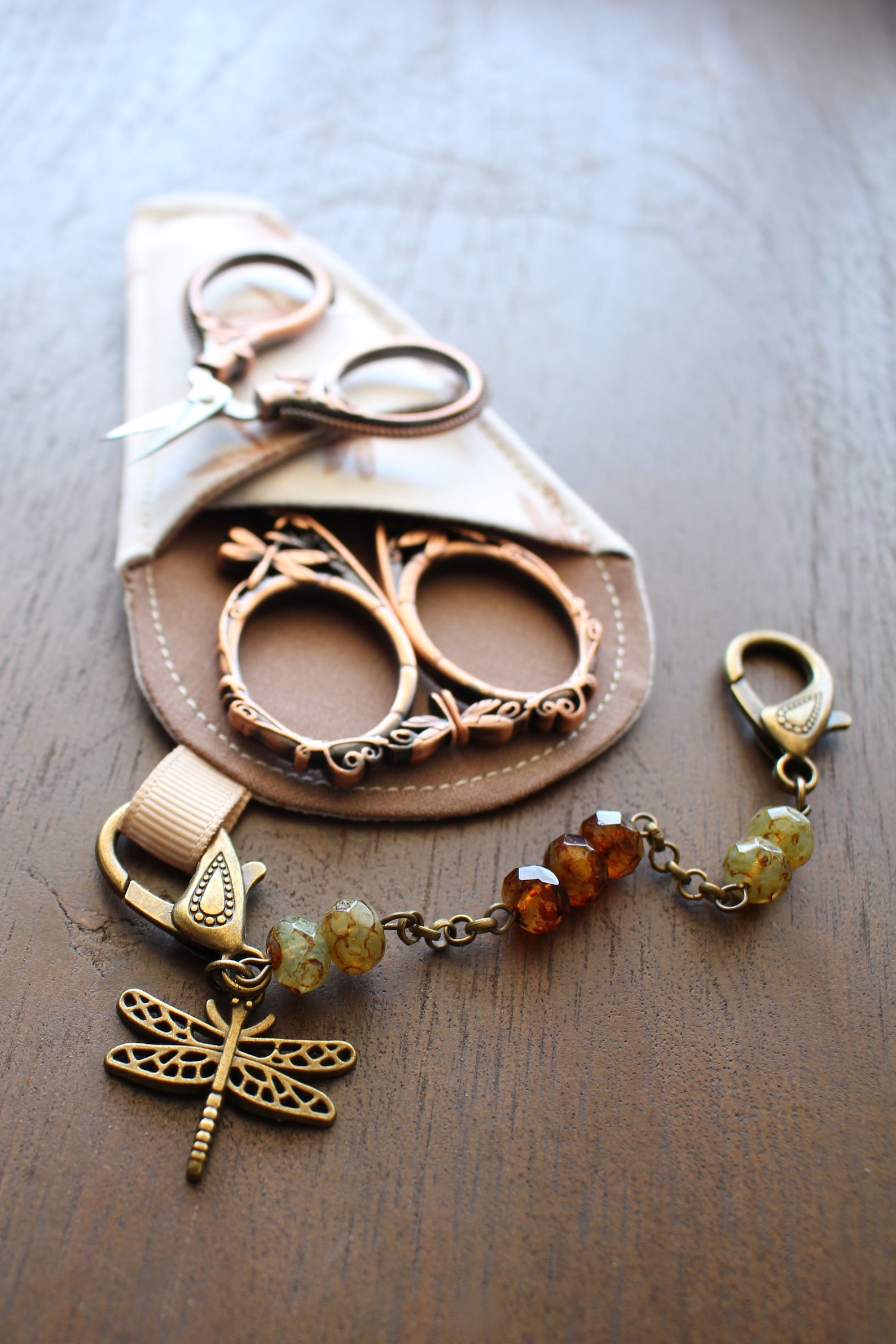 Copper Dragonfly Scissors Gift Set • Coordinating Dragonfly Scissors ...