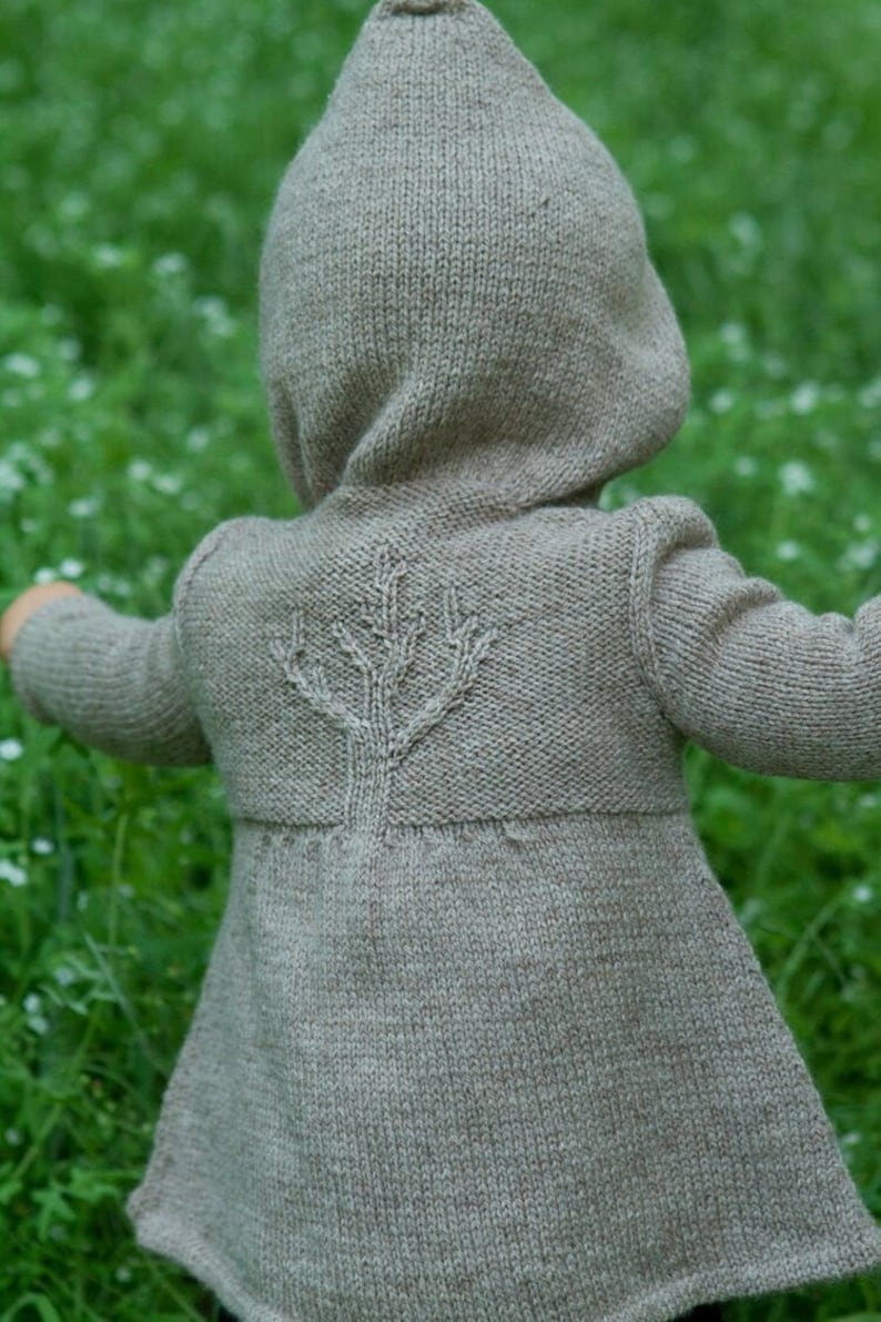 Baby Hood Tree Motif Sweater Pattern • Baby Branches Knitting Pattern ...