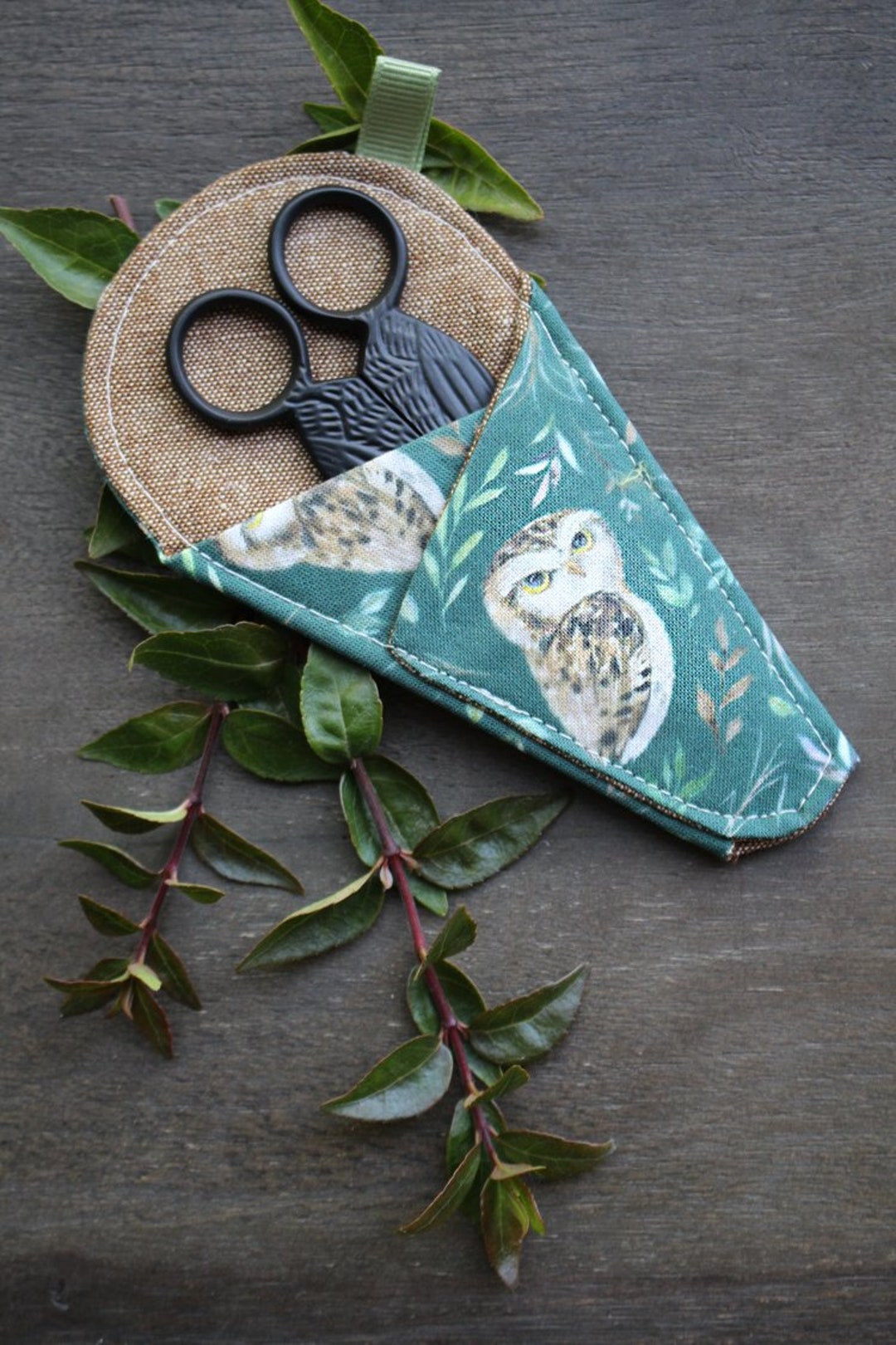 Owl Friends Scissor Sleeve • Handsewn Case for Embroidery Scissors With ...