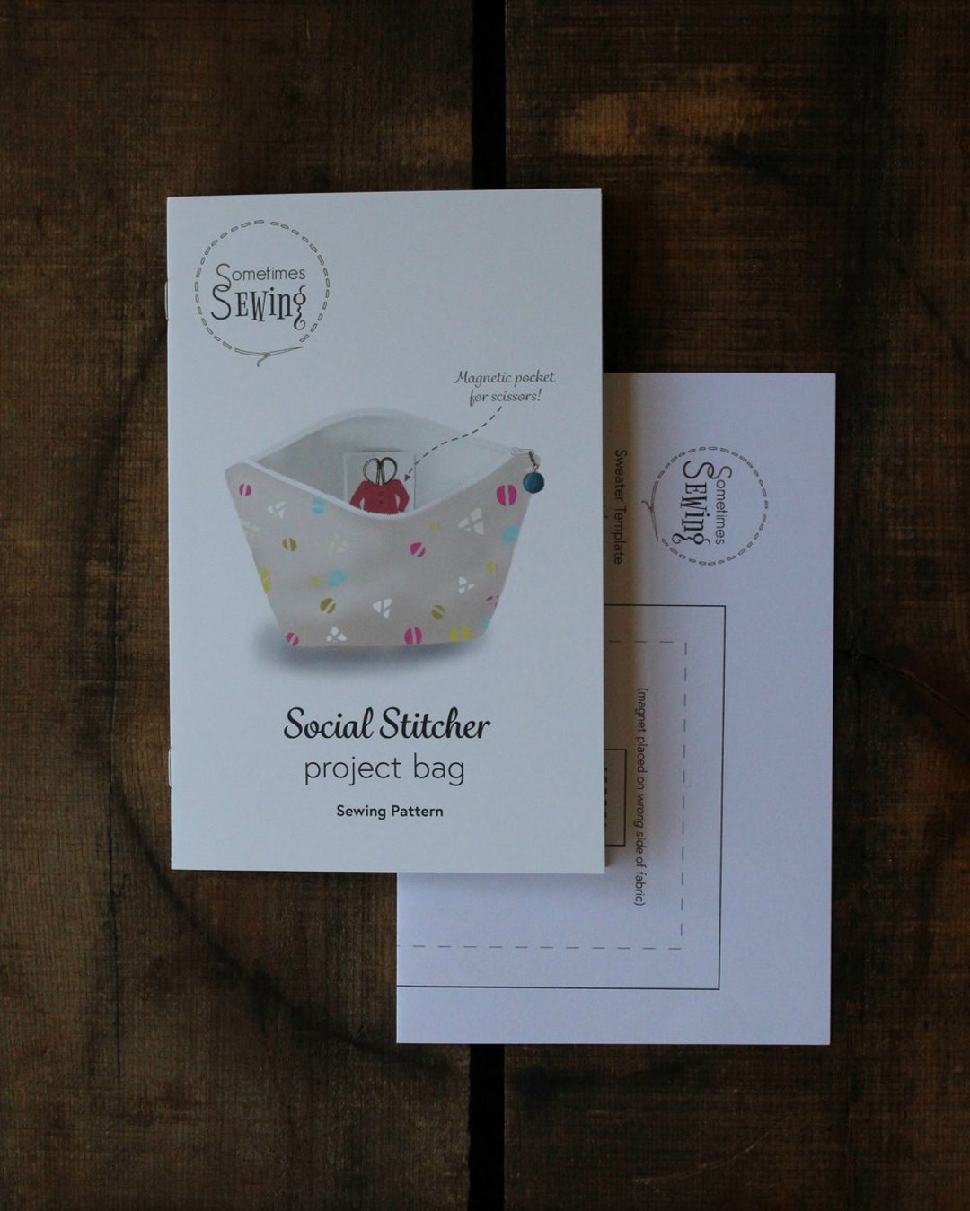 Project Bag Sewing Pattern • Social Stitcher Project Bag Printed ...