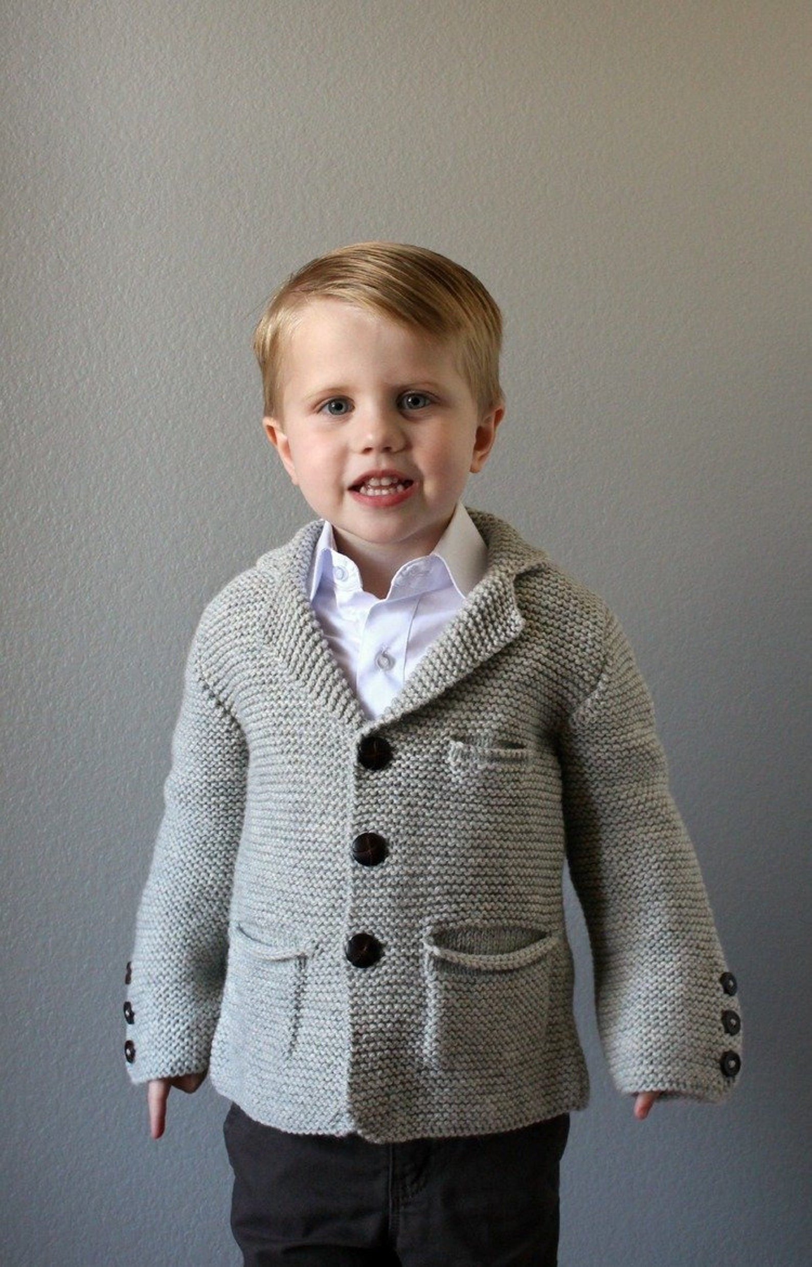 Boy's Cardigan Pattern With Pockets • Dapper Knitting Pattern PDF ...