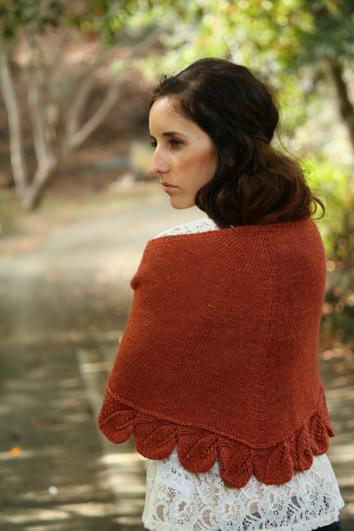 Leaf Border Shawl Knitting Pattern • Wrapped in Leaves Knitting Pattern ...