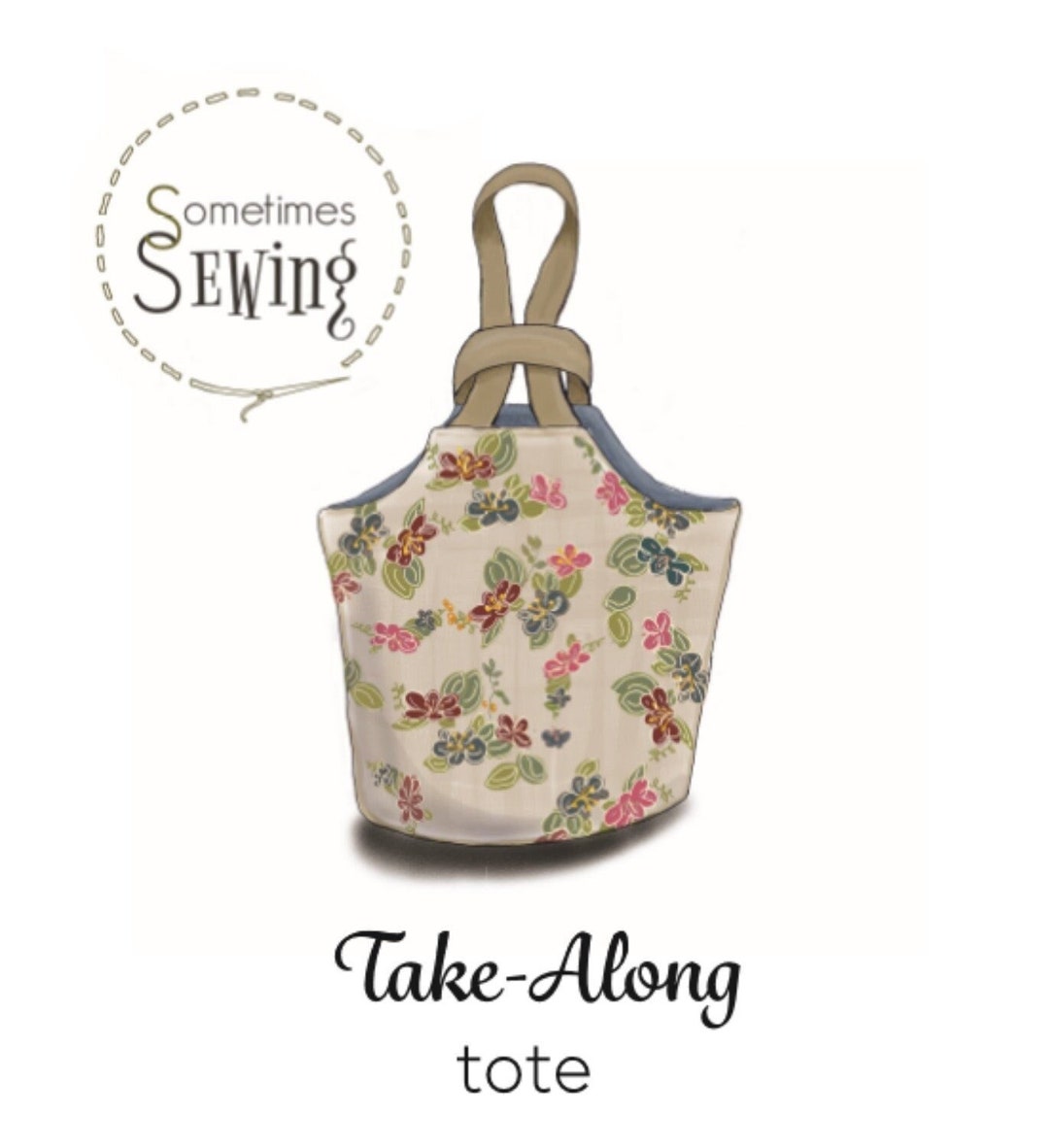 Take-along Tote Sewing Pattern • Tote Reversible Knitting Project Bag ...