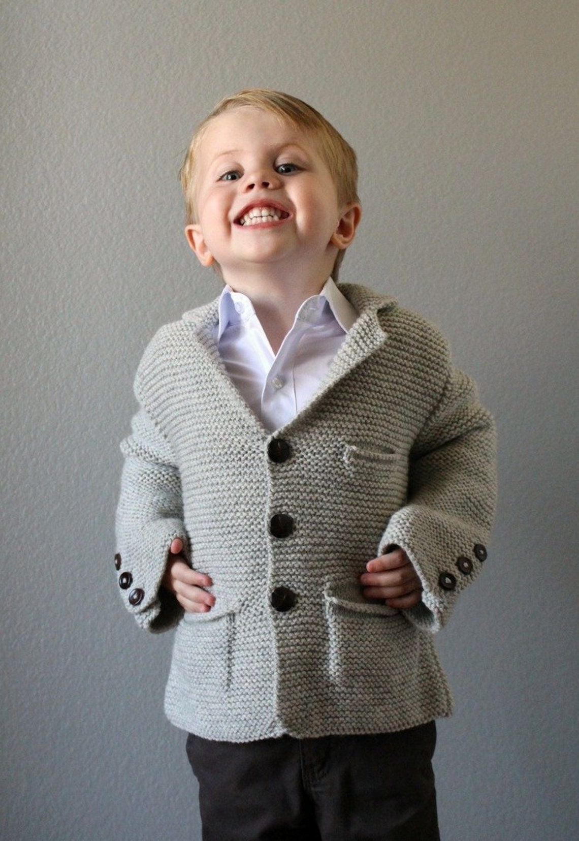 Boy's Cardigan Pattern With Pockets • Dapper Knitting Pattern PDF ...
