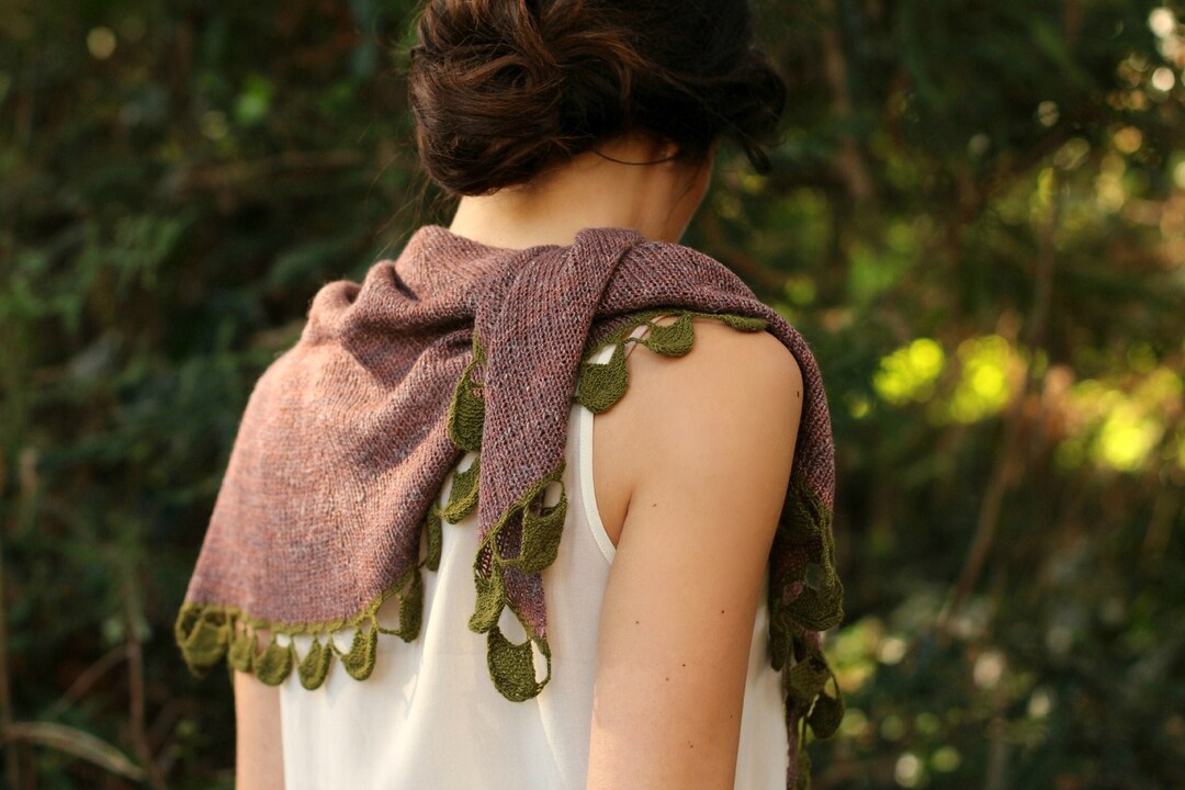 Delicate Leaf Shawl Knitting Pattern • Hanging Leaves Shawl ...