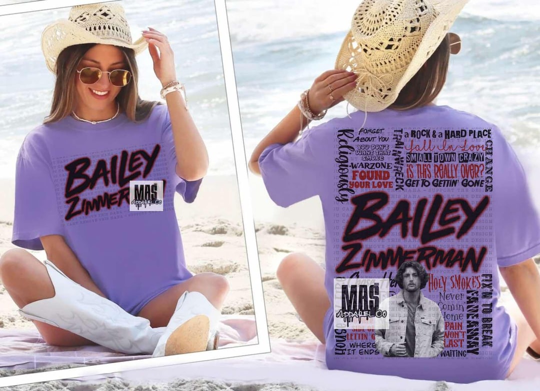 Bailey Zimmerman Shirt Song Title Tshirt Top Bailey Zimmerman Merch ...