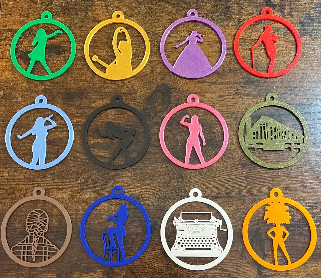 Taylor Swifty-themed Christmas Ornaments (12-piece Set) - Etsy