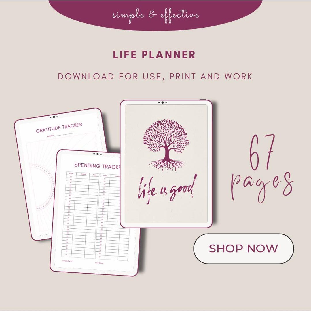 Life Planner Digital Life Planning Workbook Goal Setting, Daily Weekly ...