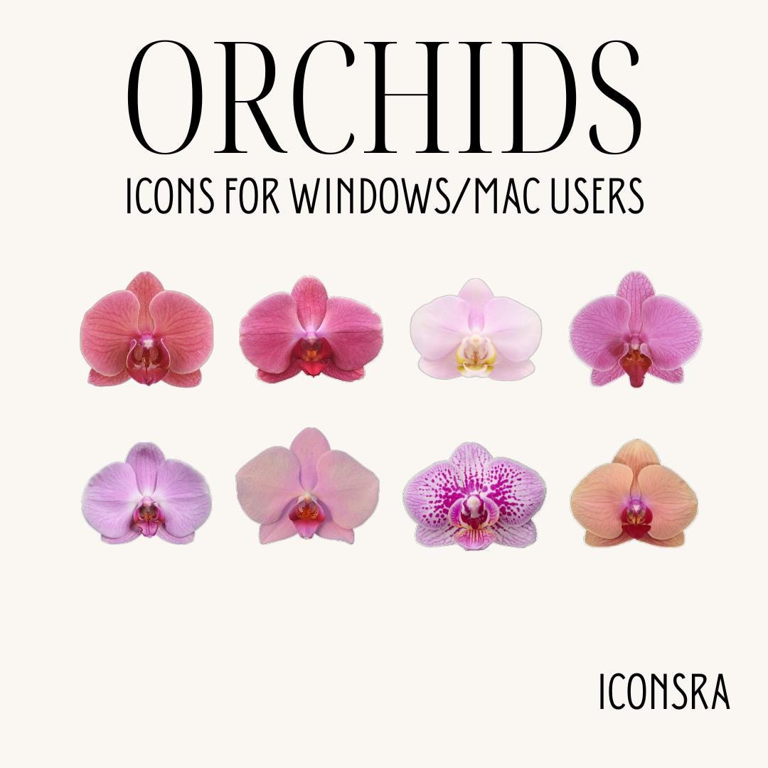 Flower Desktop Icons for Windows/mac - Orchid Edition - Etsy
