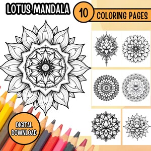 Mandala Lotus Coloring Book, Mandala Flower Coloring, Lotus Lovers ...