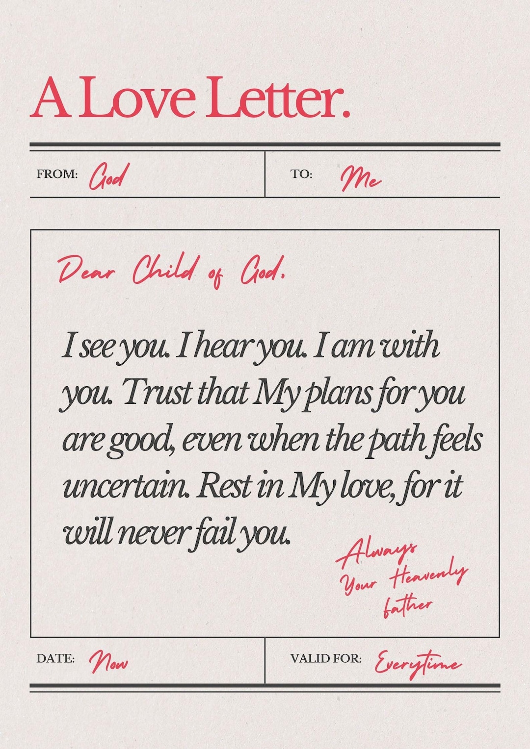 A Love Letter From God - Etsy