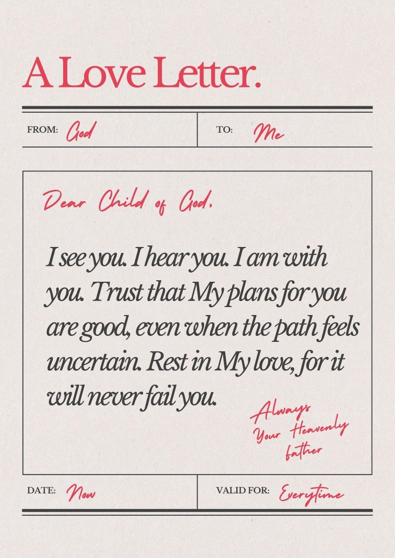 A Love Letter From God - Etsy
