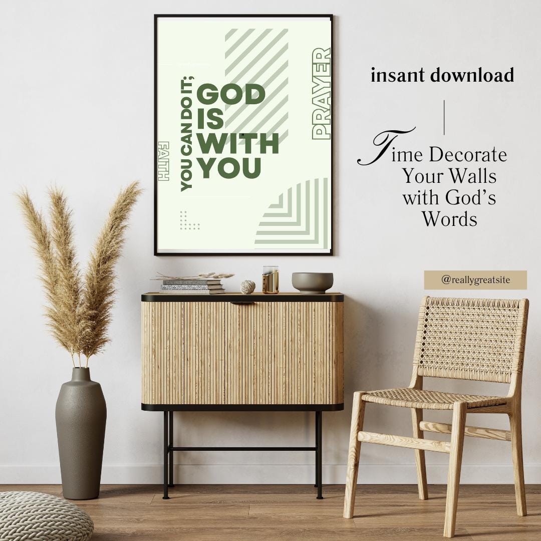 God is With You, Christian Poster, Digital Download, Faith Based, Bible ...