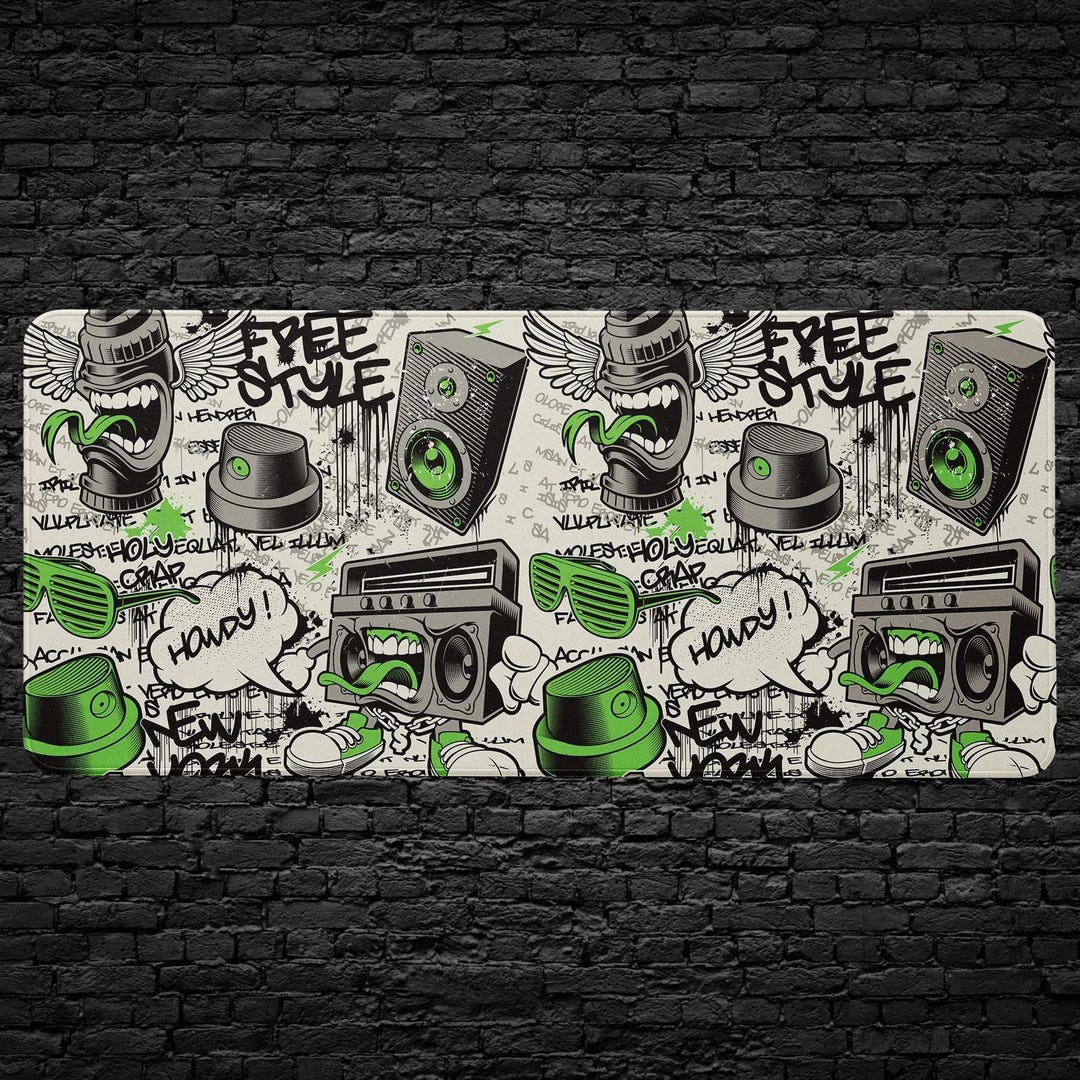 Graffiti Street Art Desk Mat Urban Hip-hop Style Extended Mouse Pad - Etsy