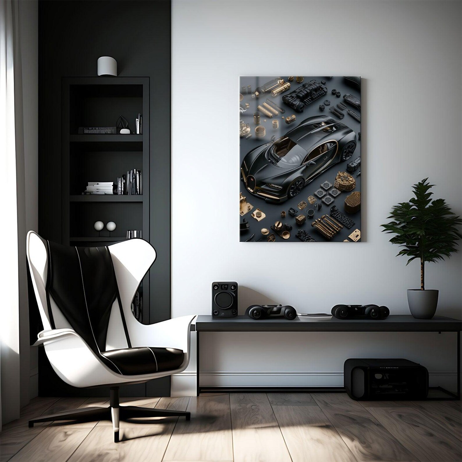 Mechanical Symphony: Bugatti Chiron in Pieces - Metal Print - Etsy