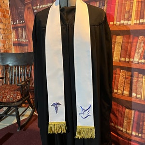 Reversible Blue and White Hospital Visitation Clergy Stole With ...