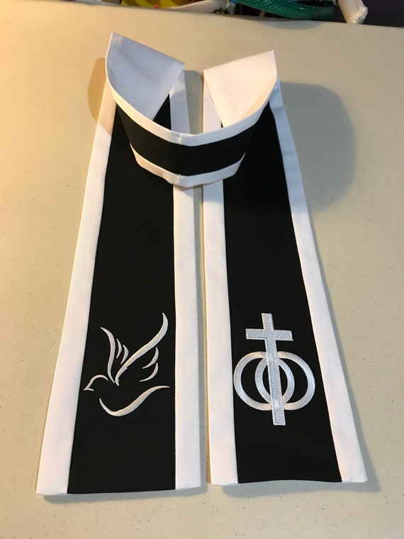 Black & White Wedding Officiant Clergy Stole - Etsy