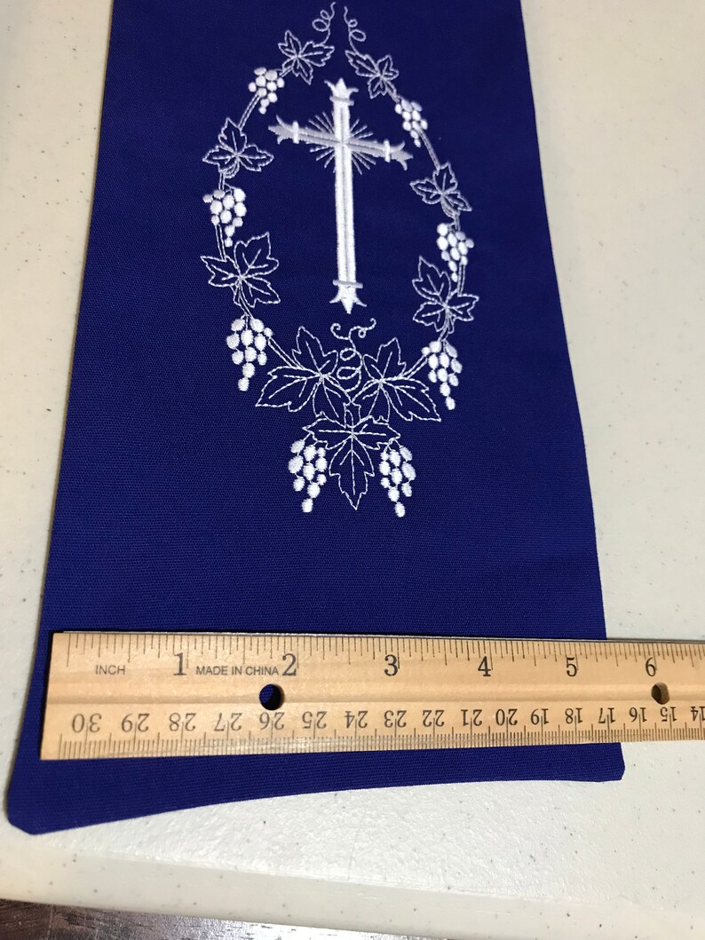Formal Clergy Stole in Royal Blue and White - Etsy