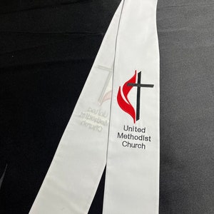 Clergy Stole With United Methodist Logo, Clergy Gift, Ministry Vestment ...