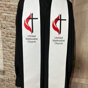 Clergy Stole With United Methodist Logo, Clergy Gift, Ministry Vestment ...