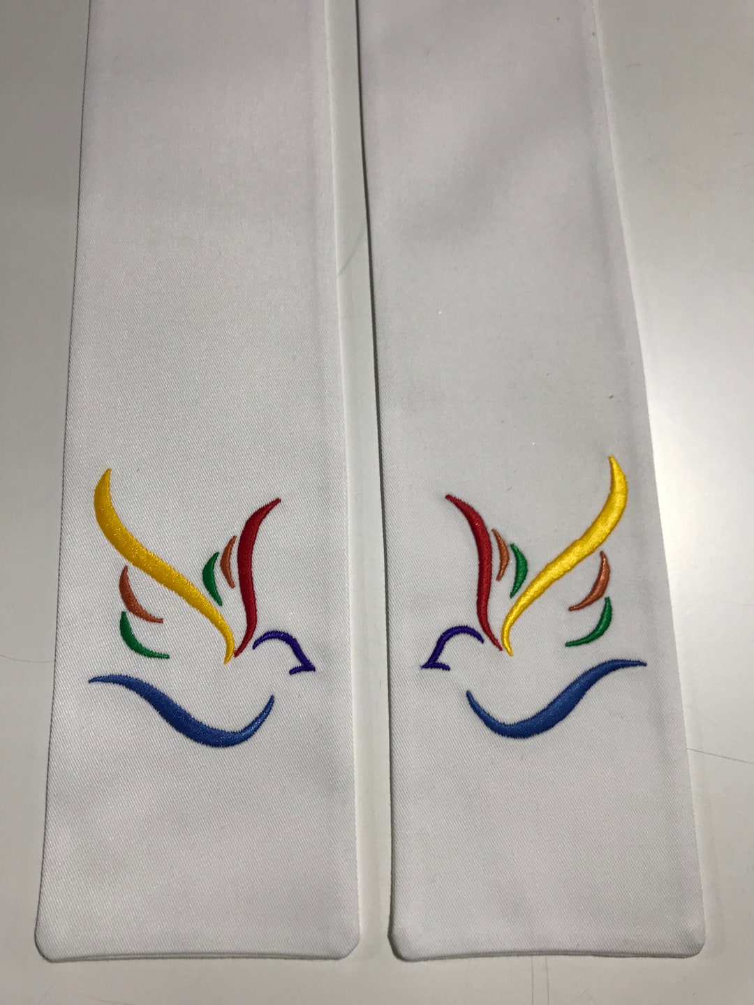Wedding Officiant Clergy Stole With Rainbow Doves, Chaplain Visitation ...