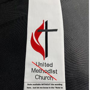 Clergy Stole With United Methodist Logo, Clergy Gift, Ministry Vestment ...
