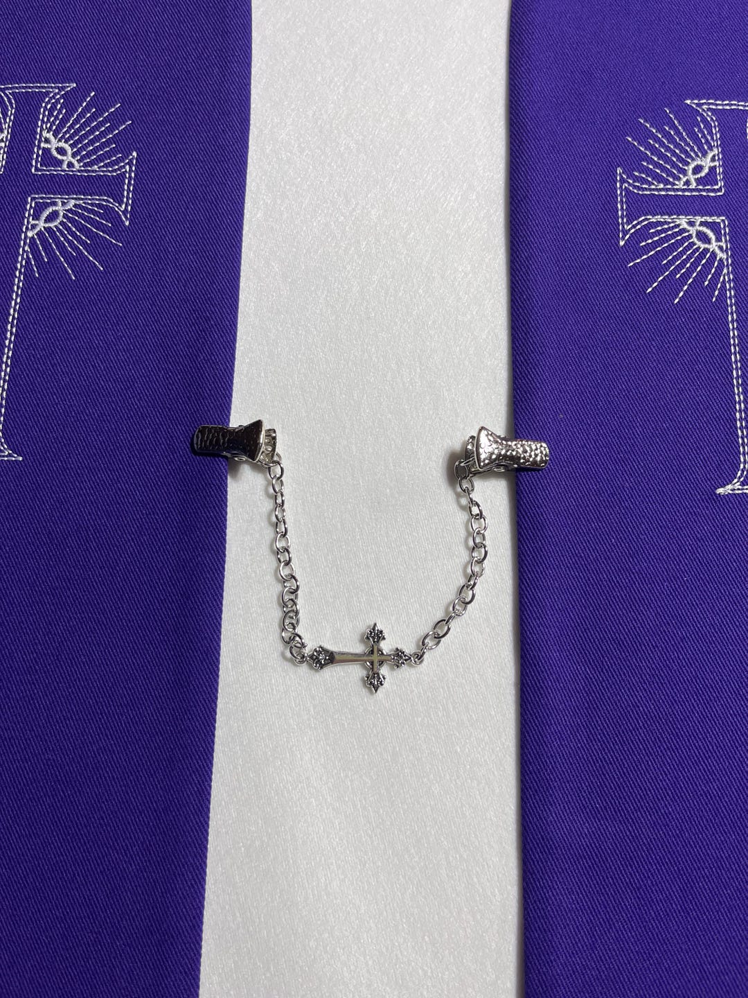 Clergy Stole Clip With Floating Cross, Religious Sweater Clip, Vestment ...