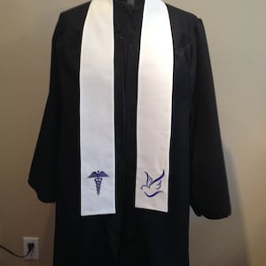 Reversible Blue and White Hospital Visitation Clergy Stole With ...