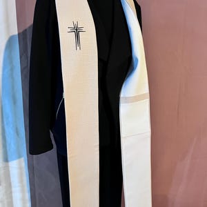 Full Length Pulpit Minister Clergy Stole With Modern Embroidered Cross ...