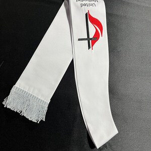Clergy Stole With United Methodist Logo, Clergy Gift, Ministry Vestment ...