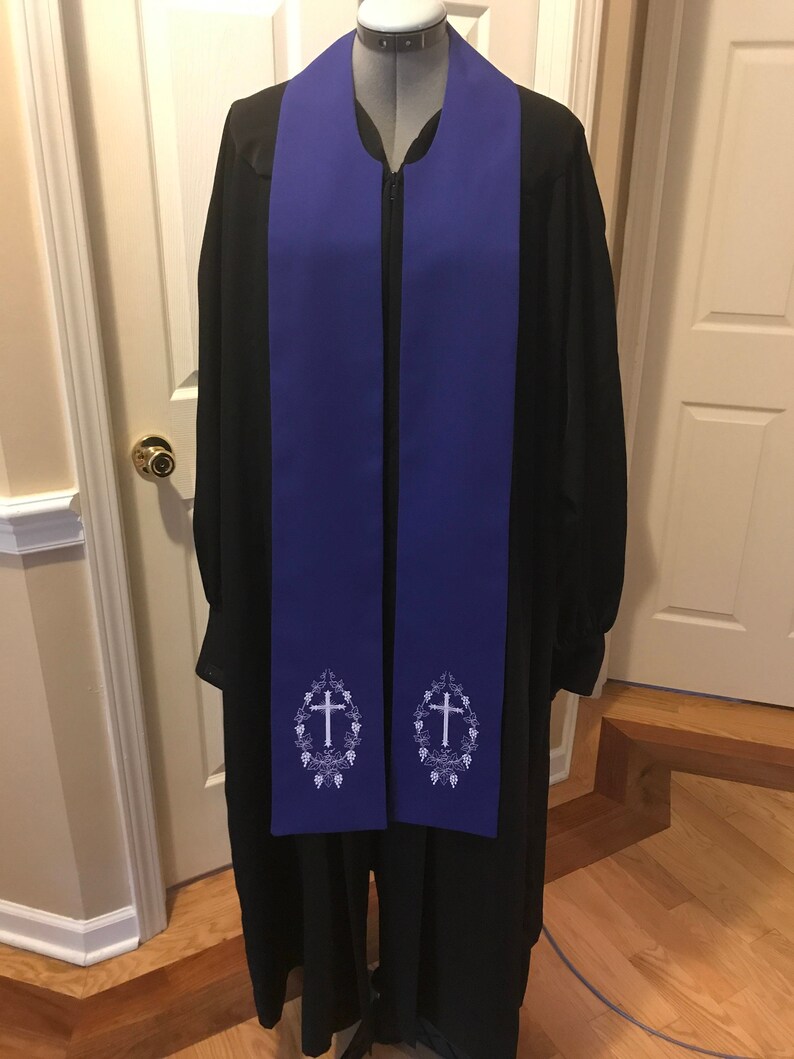 Formal Clergy Stole in Royal Blue and White - Etsy