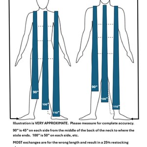 Full Length Pulpit Minister Clergy Stole With Modern Embroidered Cross ...