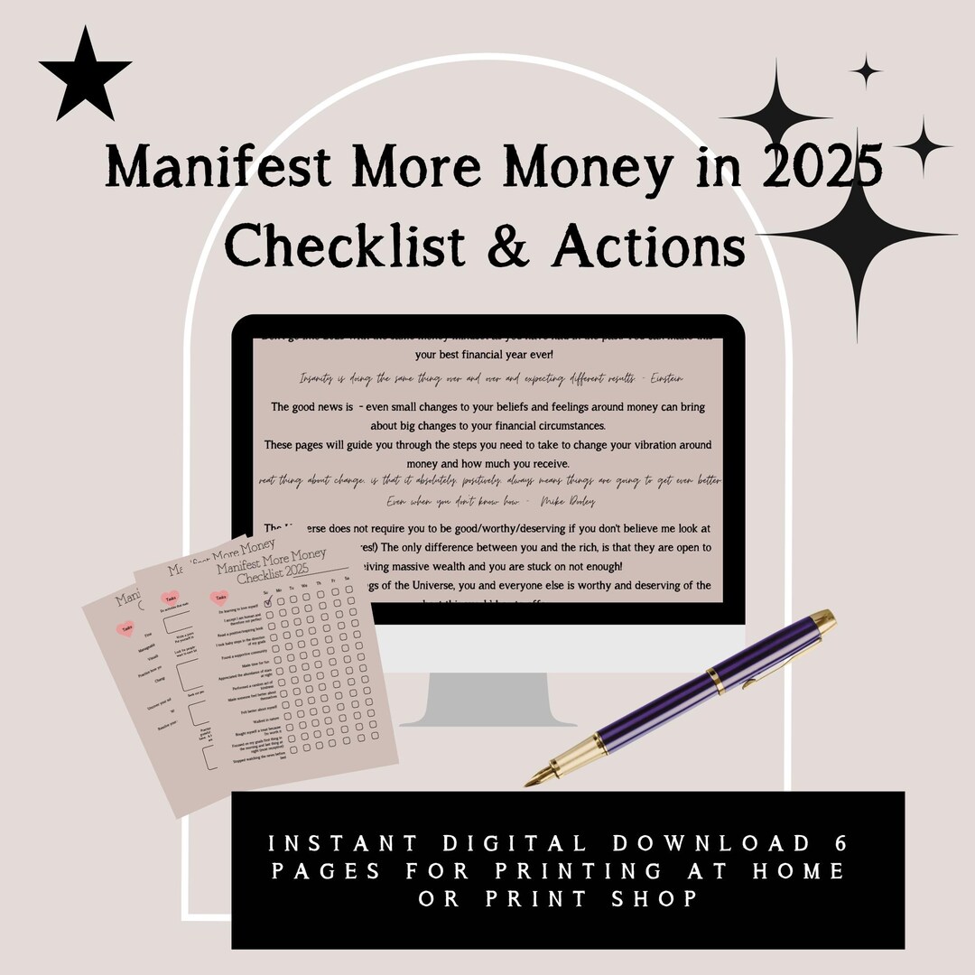 Manifest More Money in 2025 Checklist, Have Your Best Year, Law of ...