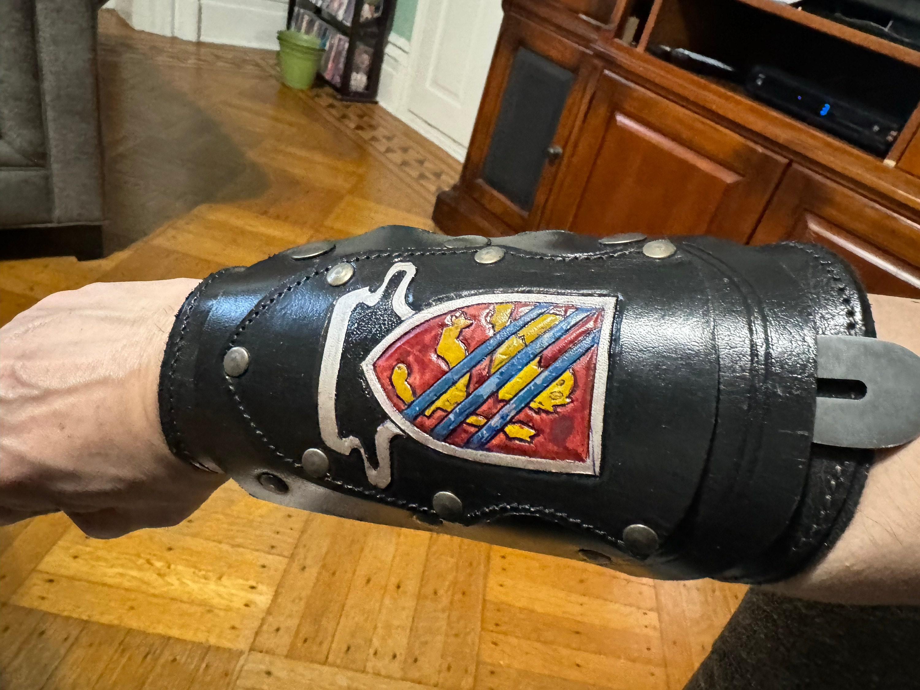 Personalized Leather Cuff Sheath - Handmade Wrist Knife With Leather ...