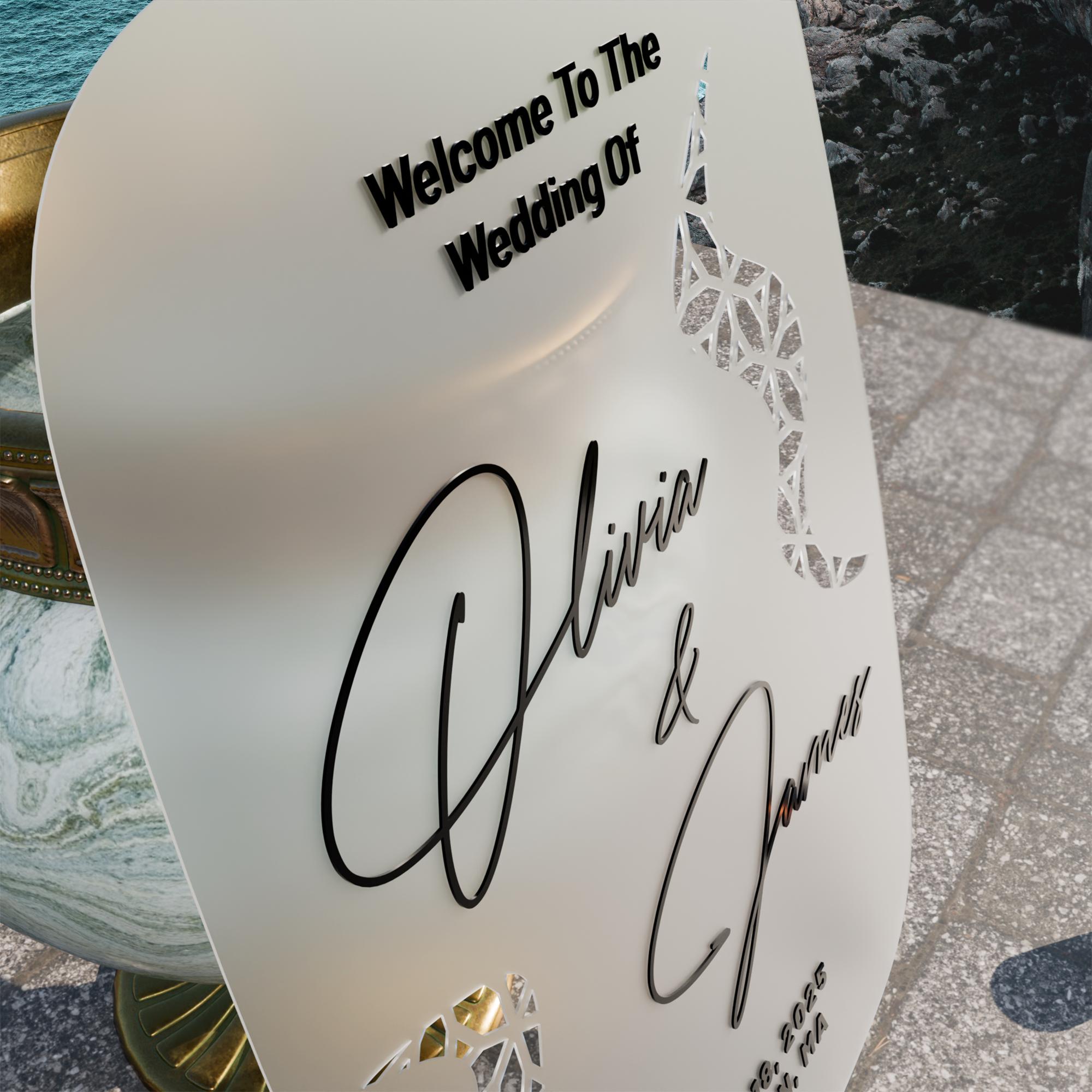 Frosted Acrylic Wedding Welcome Sign, Personalized Bride & Groom - Etsy