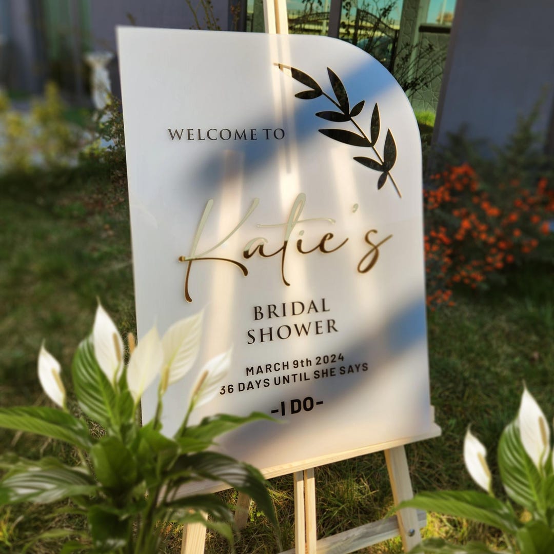 Acrylic Bridal Shower Welcome Sign, 3D Bride Sign, Minimalistic Wedding ...