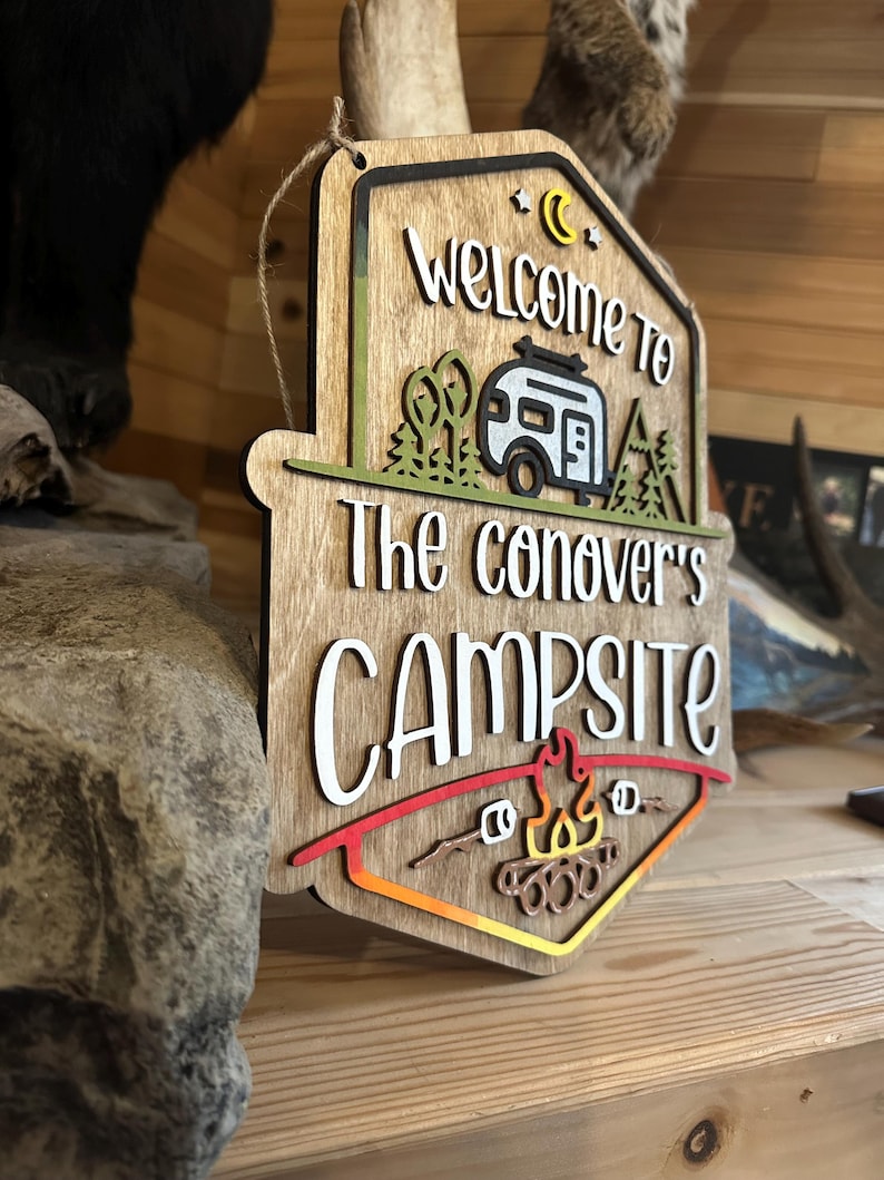 Personalized Camping Sign • Personalized Campsite Sign • Wood Camping ...