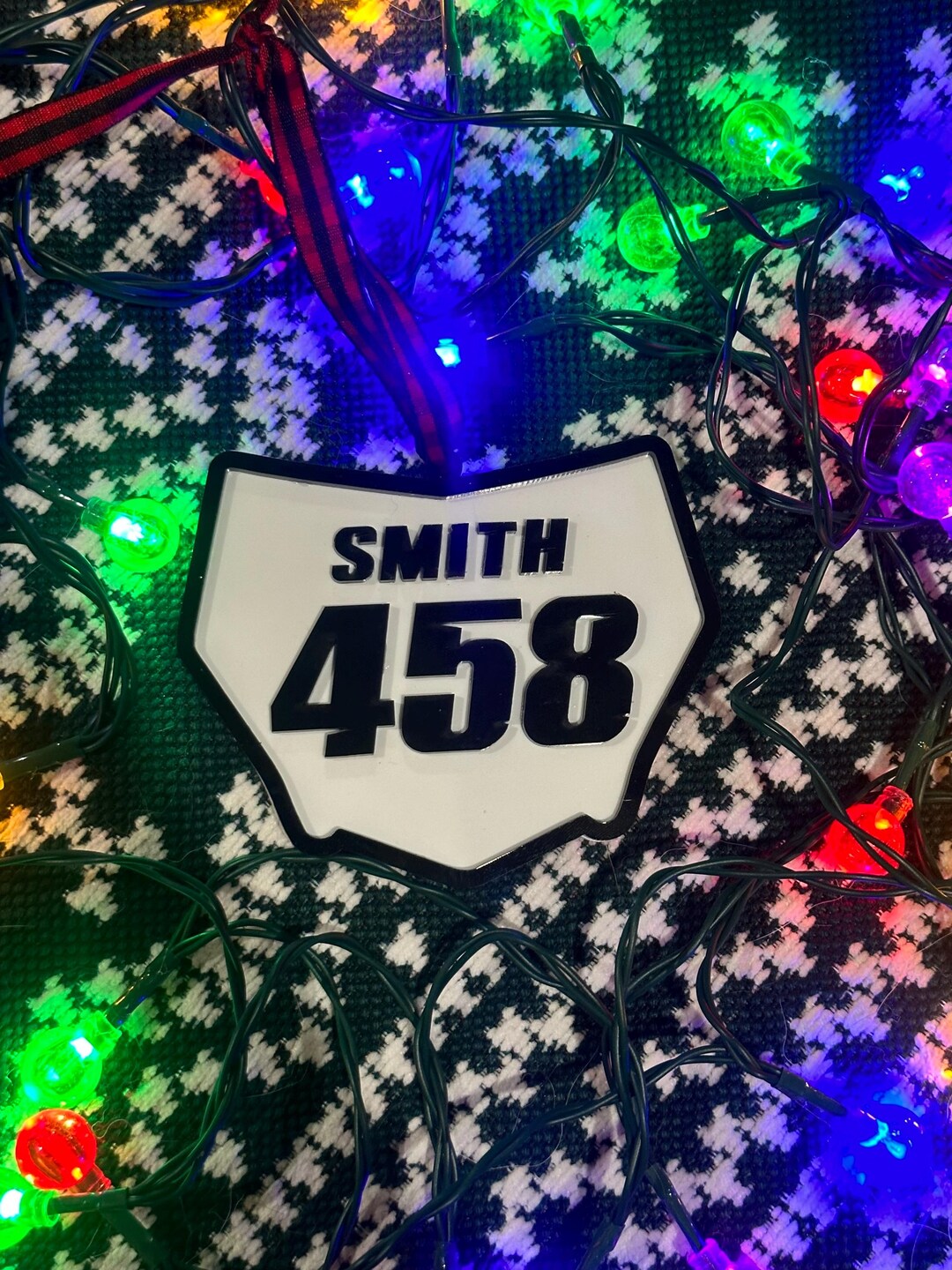Motocross Name Plate Ornament • Personalized Motocross Ornament - Etsy