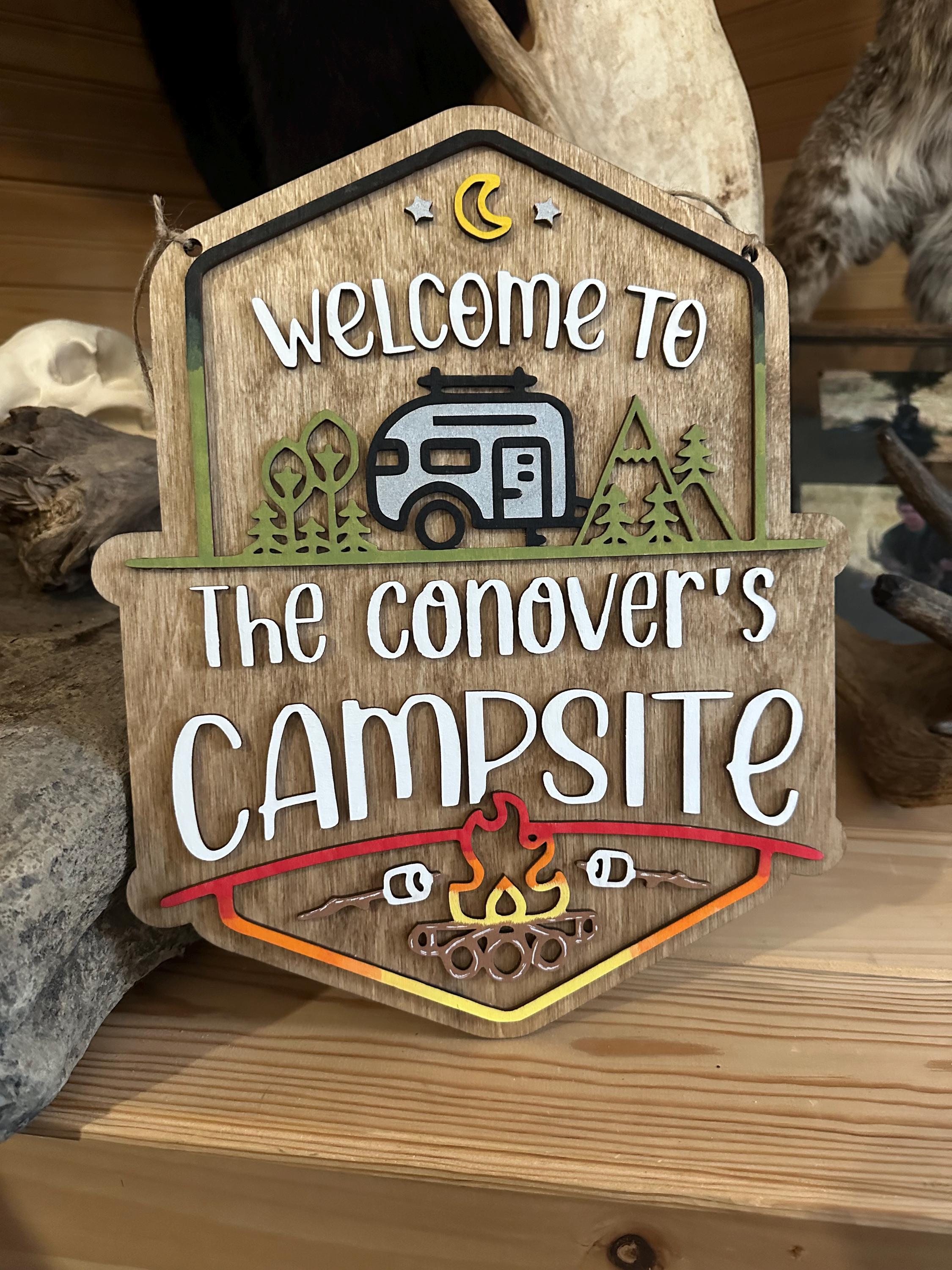 Personalized Camping Sign • Personalized Campsite Sign • Wood Camping ...