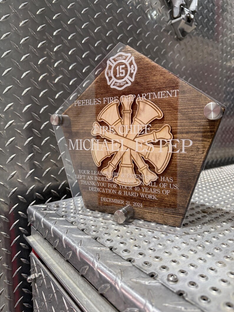 Firefighter Service Award • Firefighter Service Plaque • Appreciation ...
