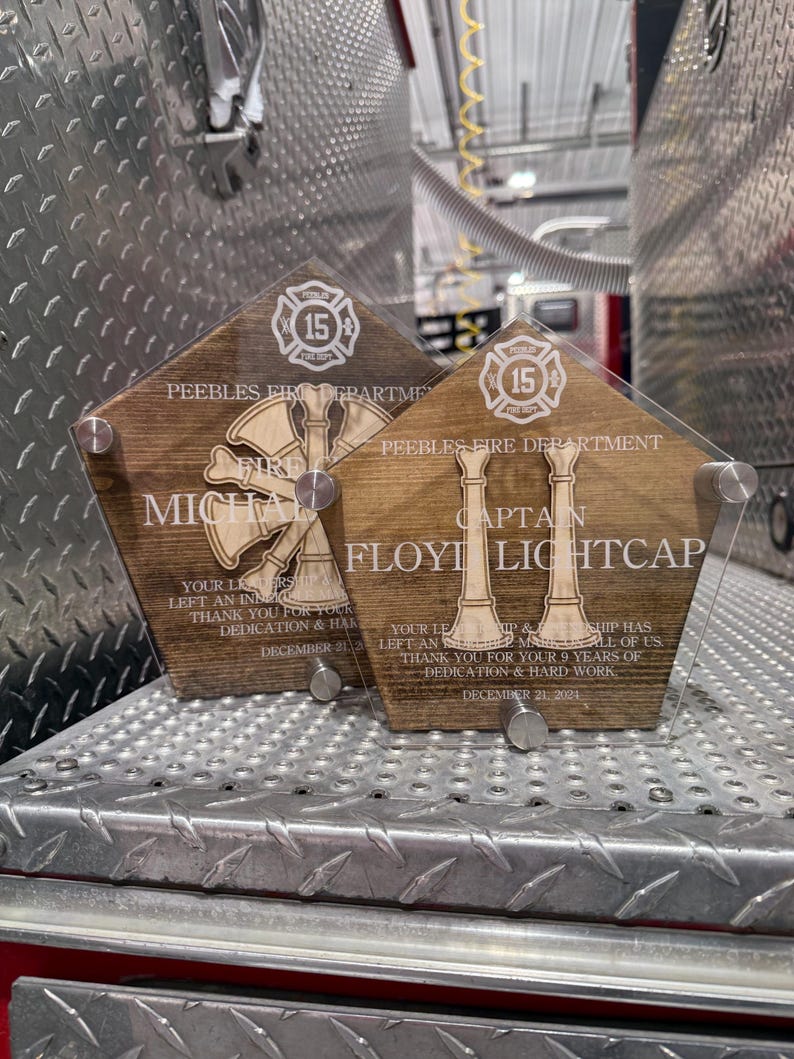 Firefighter Service Award • Firefighter Service Plaque • Appreciation ...