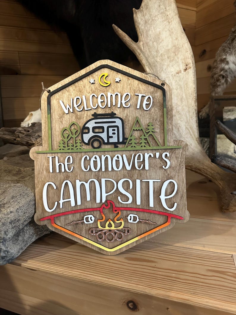 Personalized Camping Sign • Personalized Campsite Sign • Wood Camping ...