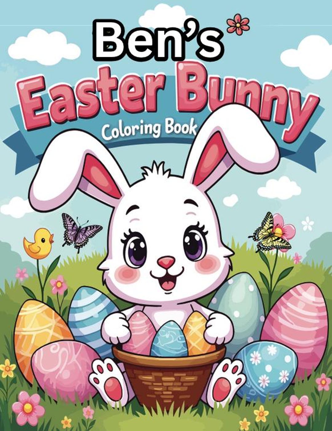 Easter Alphabet Personalized Coloring Book, Kid's Easter Coloring Book ...