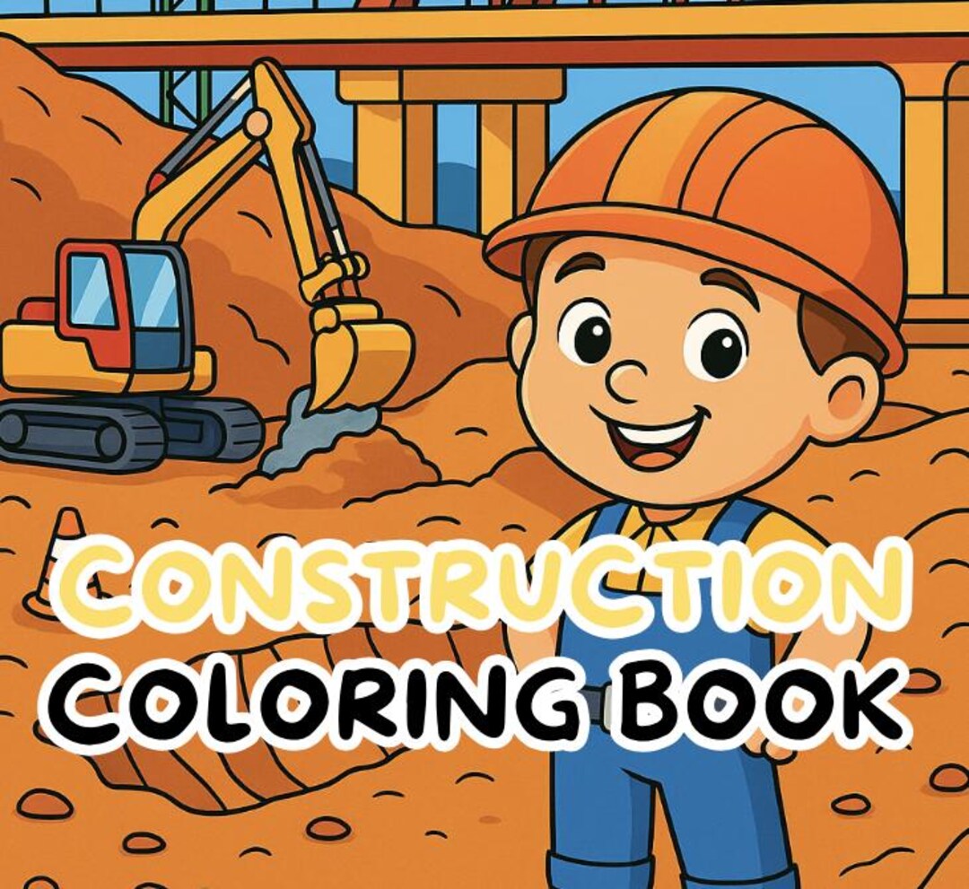 Construction Coloring Book: 50 Pages of Big Machines (PDF) - Etsy