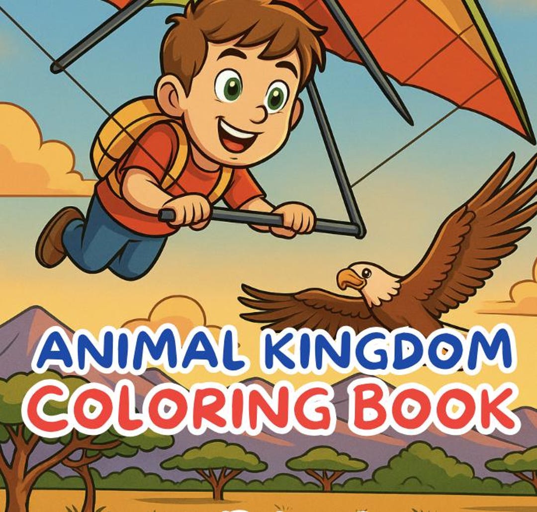 Animal Kingdom Coloring Book – 50 Page Kids Activity Book (digital ...