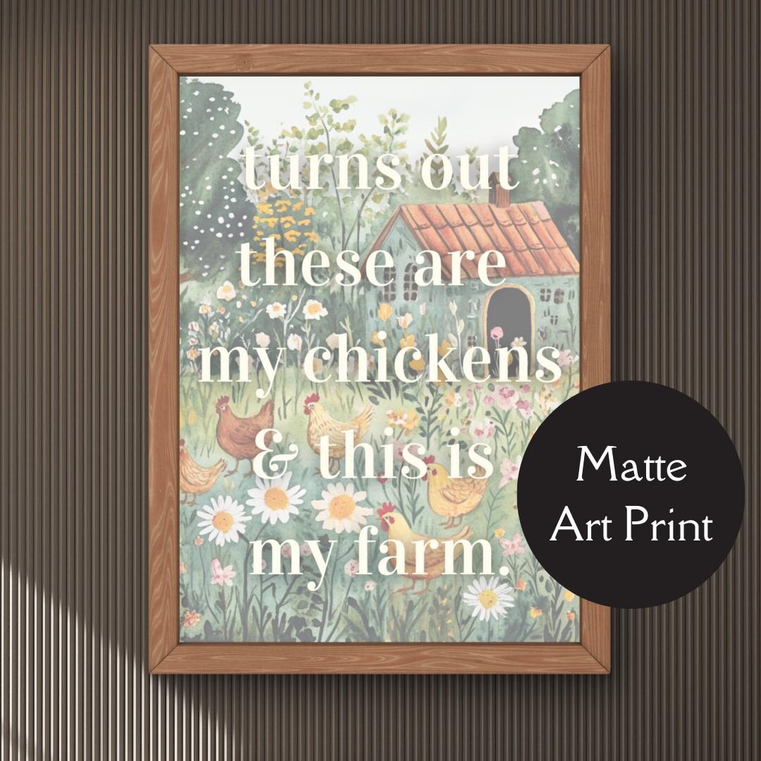 Funny Chicken Art Print: Farmhouse Chicken Coop Decor - Etsy