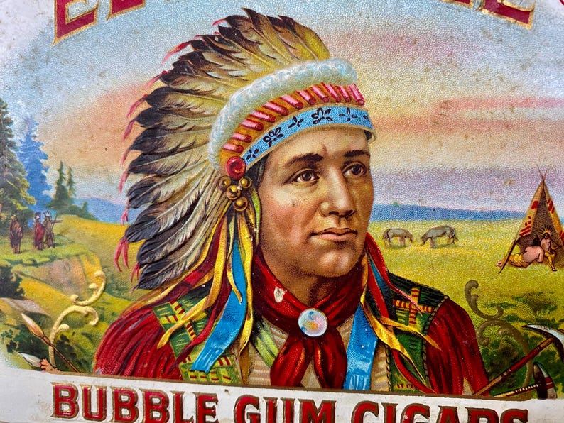 Vivid Indian Chief El Bubble Bubblegum Cigar Box Lid - Etsy