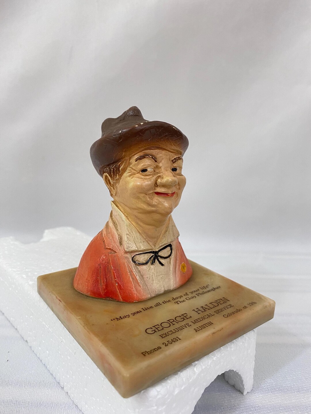 1940s Gay Philosopher Desk Figurine by Henry Major, Advertising Novelty ...